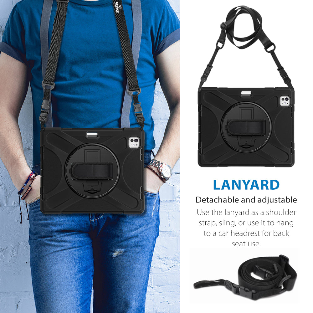 Apple iPad Pro 11 (2024) Heavy-Duty Case with Hand Strap & Lanyard ...